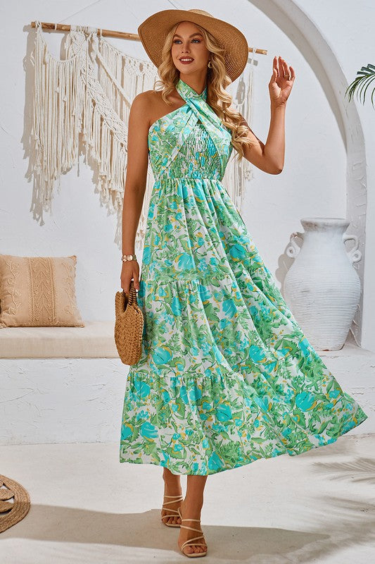 Cross Neck Halter Maxi - SNAP-Something New And Pretty