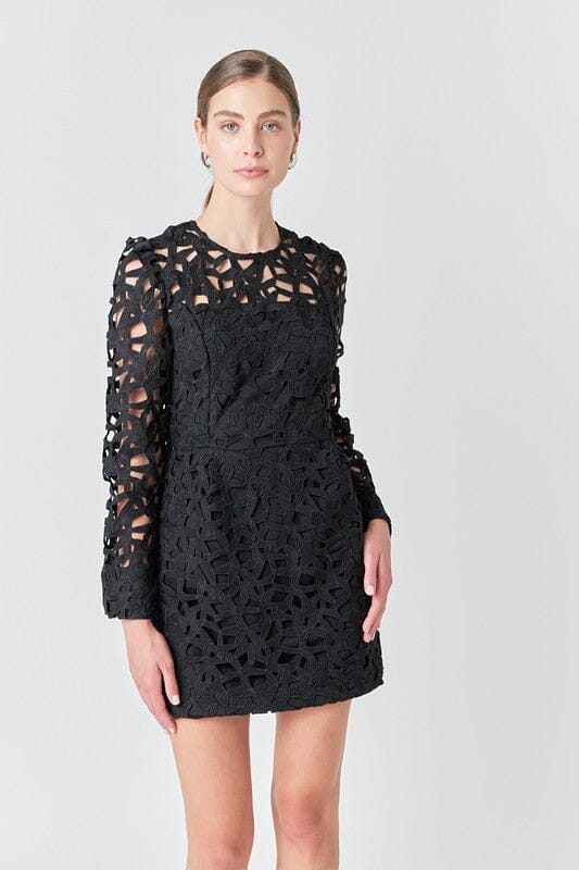 Eyelet Structed Longsleeve Dress – SNAP-Something New And Pretty