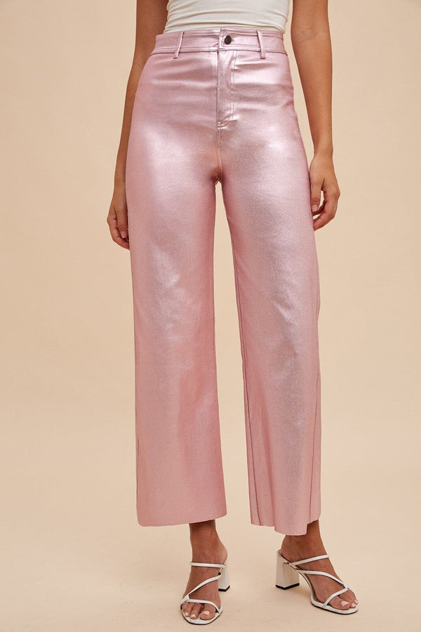 Metallic Wide Leg Pant Snap Something New And Pretty