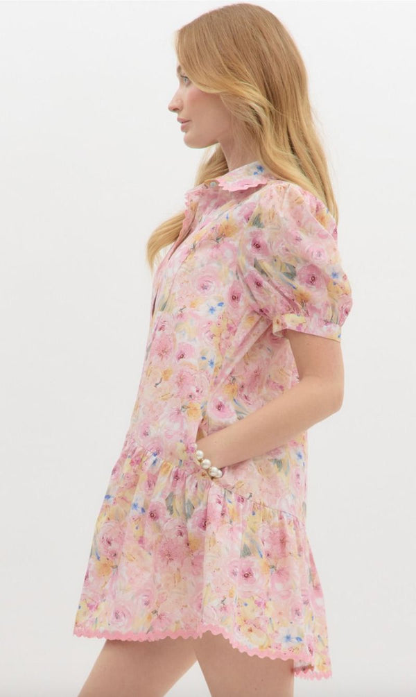 Ric Rac Pink Floral Dress - SNAP-Something New And Pretty
