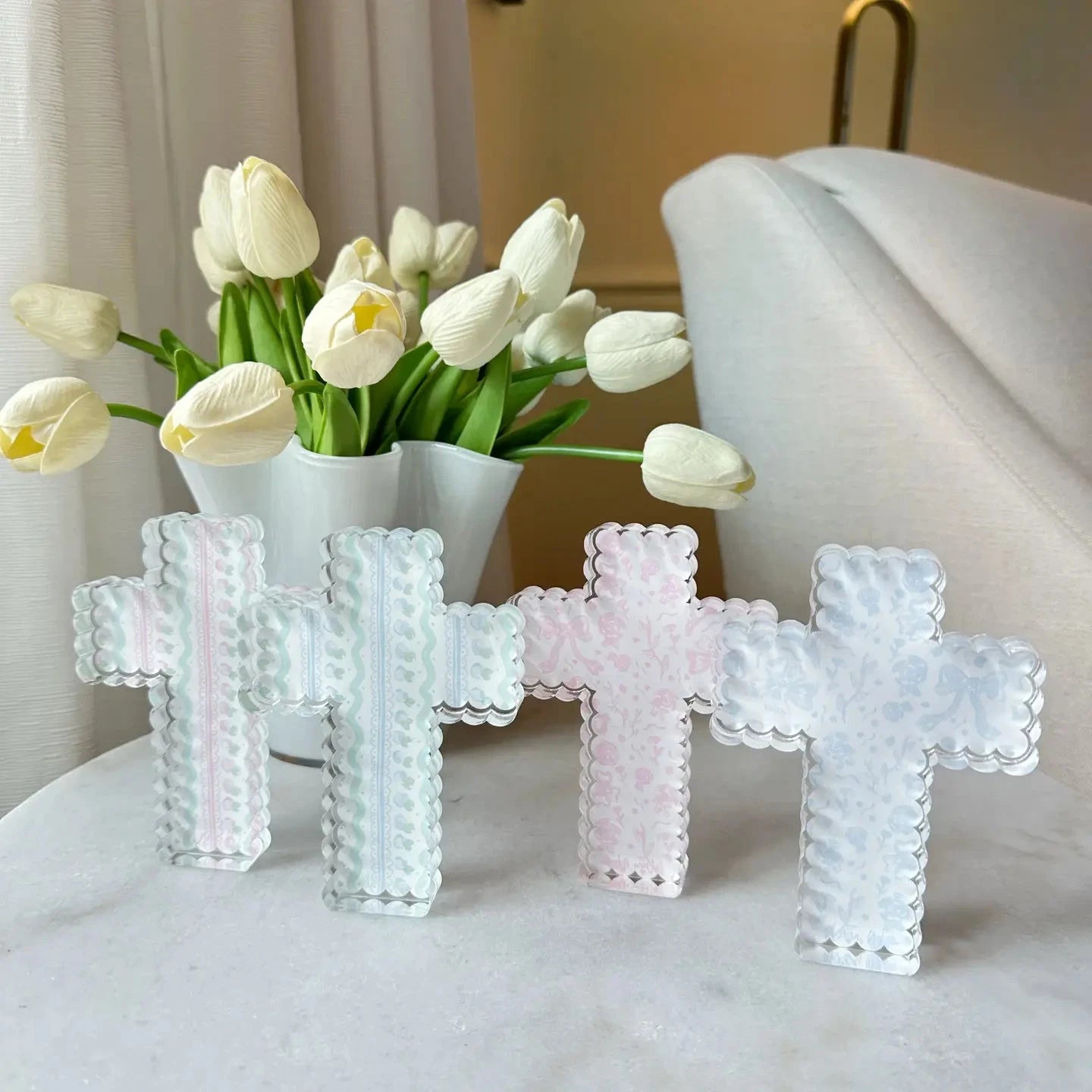 Scalloped Acrylic Cross – SNAP-Something New And Pretty