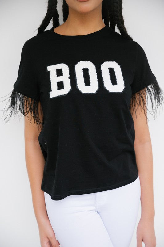 Boo Feather Top - SNAP-Something New And Pretty