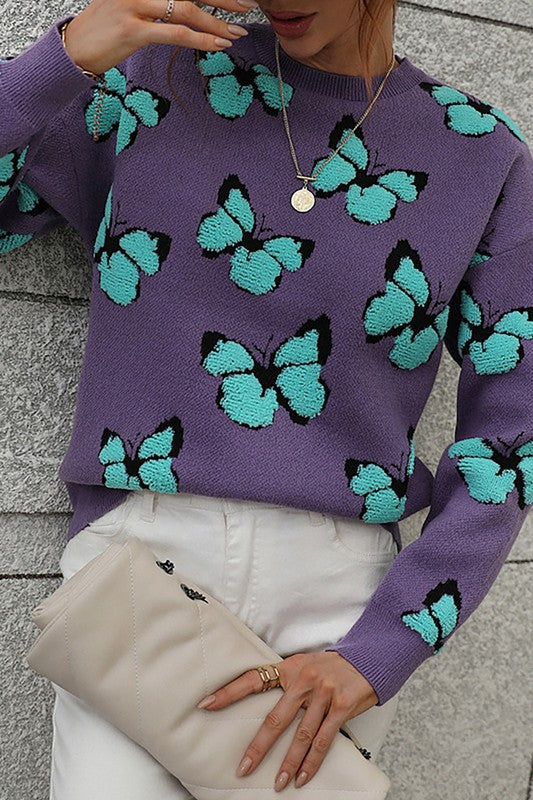 Butterfly Knit Sweater - SNAP-Something New And Pretty