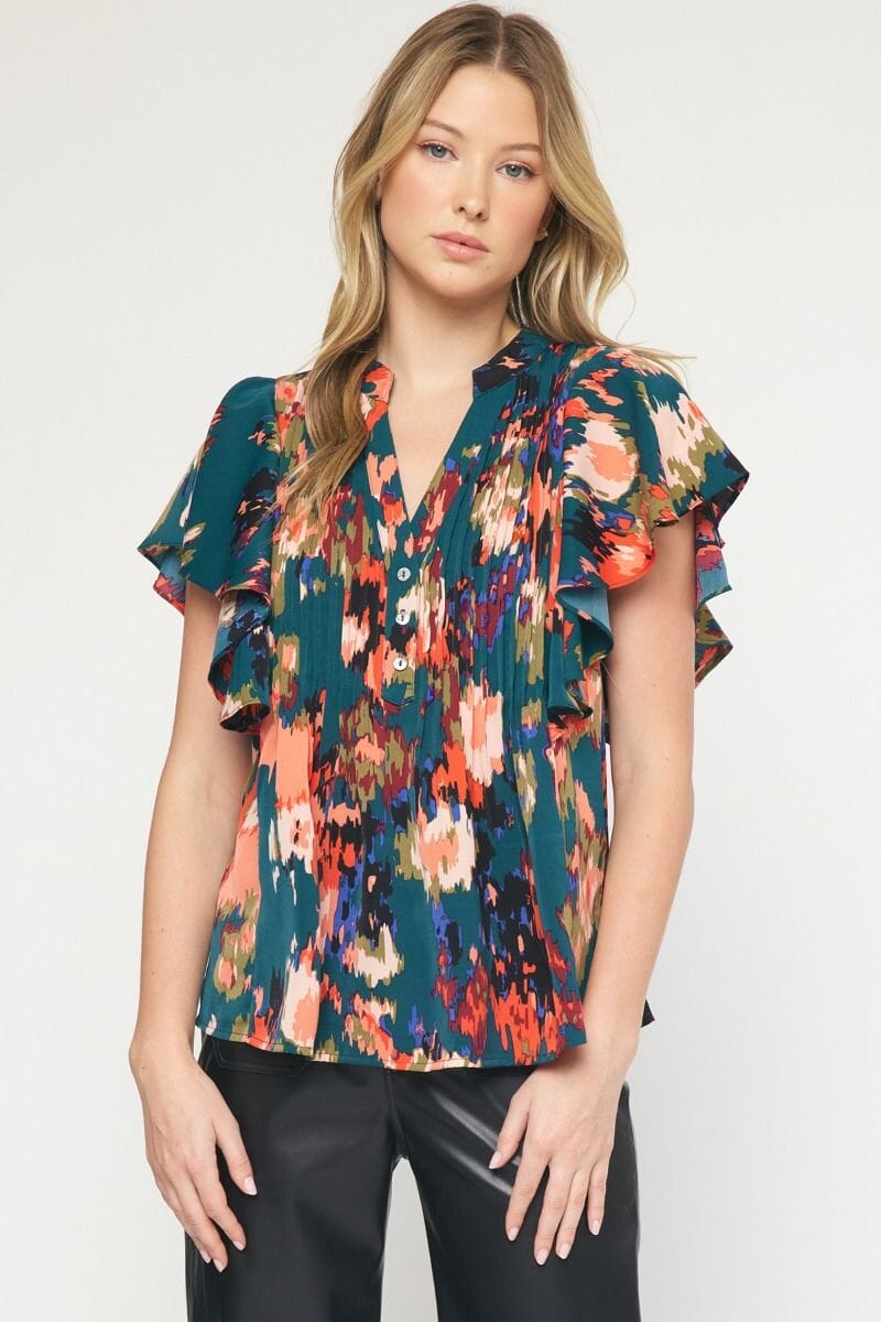 Fall Watercolor Flutter Sleeve Tops – SNAP-Something New And Pretty