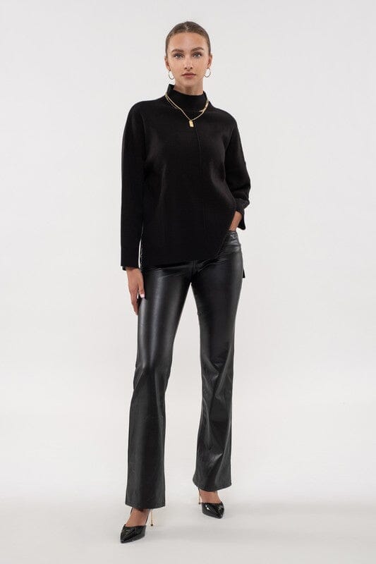Mock Neck Front Seam Sweater – SNAP-Something New And Pretty