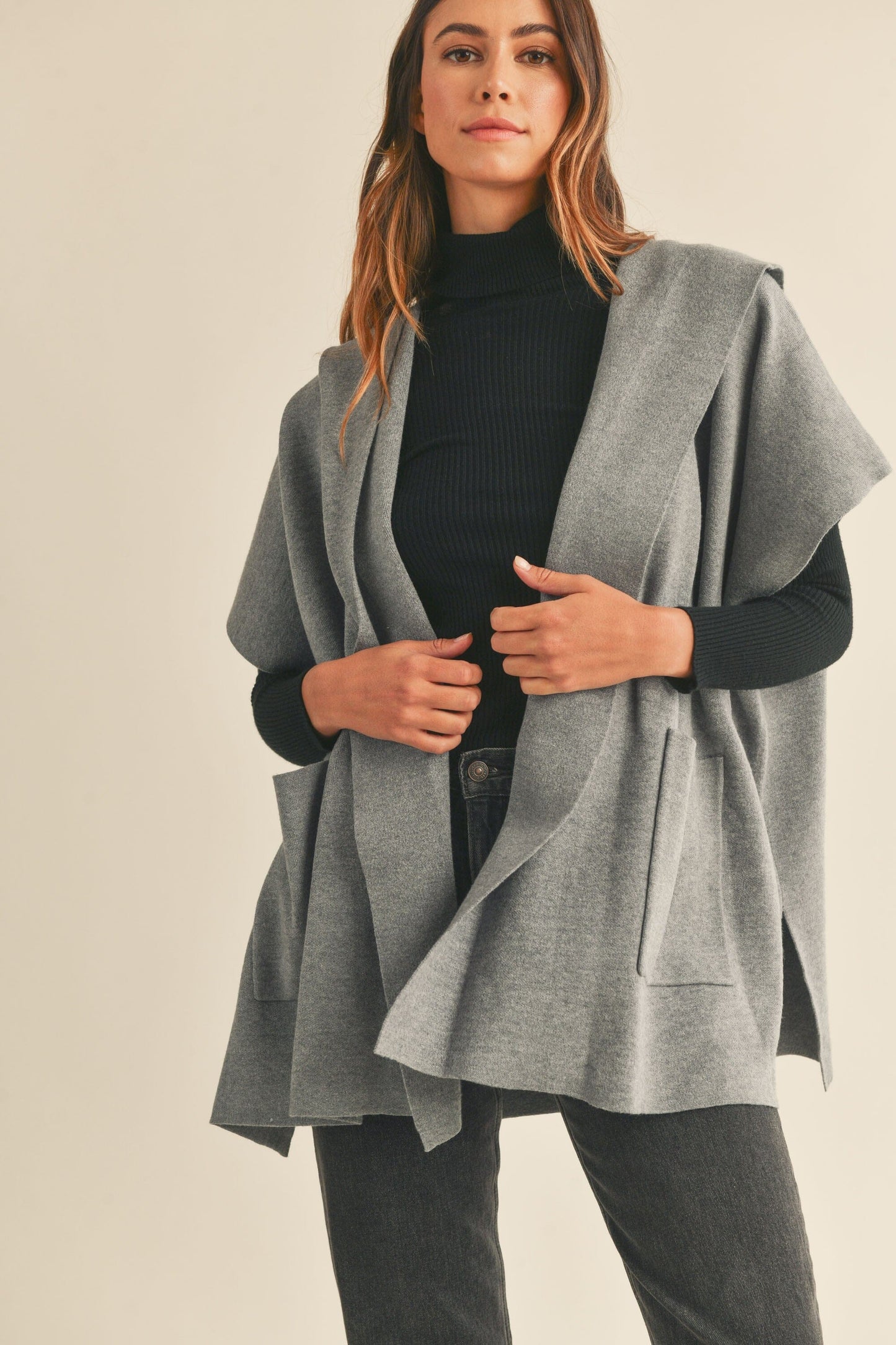Open Cardigan with Hoodie and Pockets – SNAP-Something New And Pretty